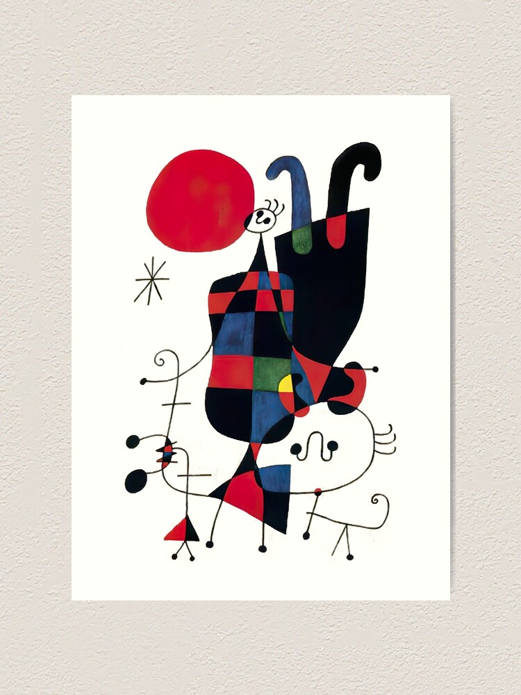 "Figures and Dog in Front of the Sun, Joan Miro " Art Print for Sale by ...