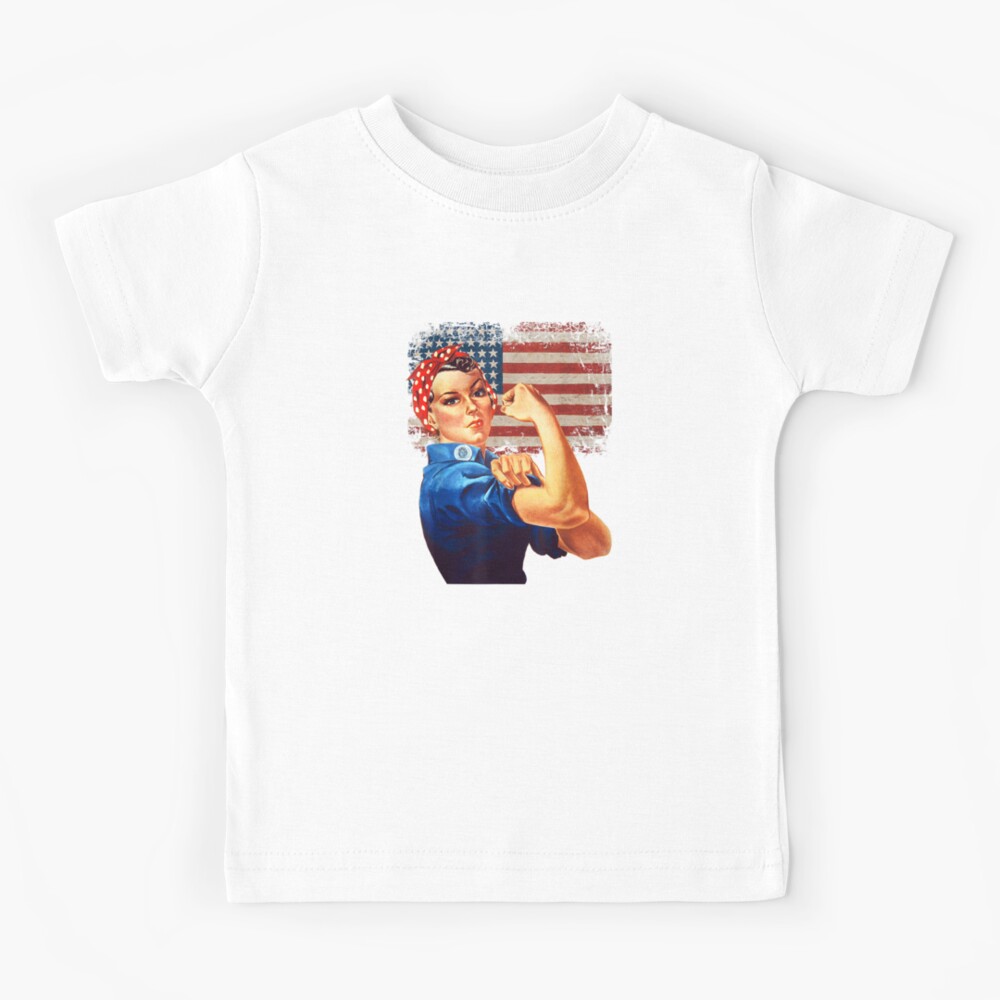 "Rosie the Riveter American Flag Usa Rosie the Riveter" Kids T-Shirt by ...