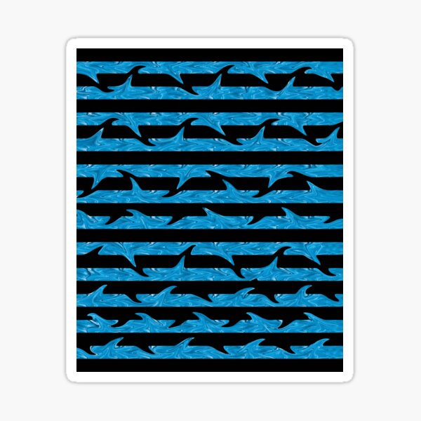 "Shark fins or rose thorns. Black and blue colors." Sticker by Luggnagg ...