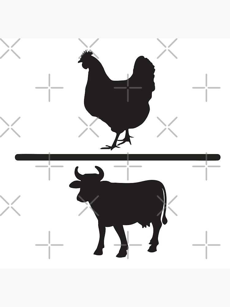 "Vintage Chicken Vs Cow Cool illustration " Poster for Sale by X-Trends ...
