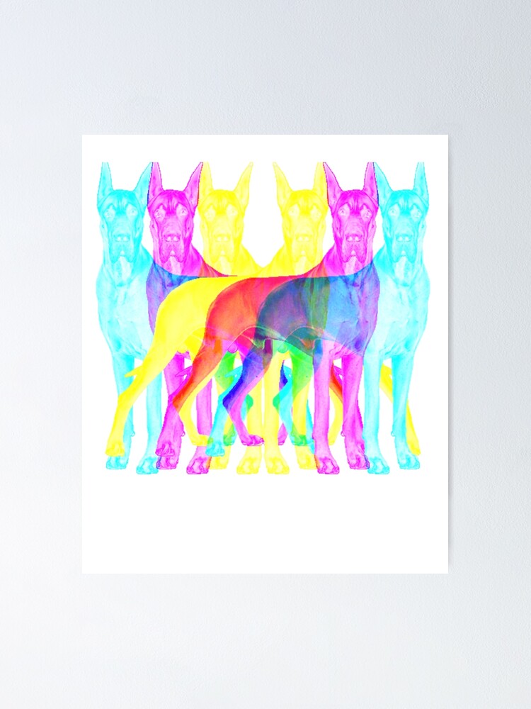 "Colorful Great Dane Art " Poster for Sale by joseech | Redbubble
