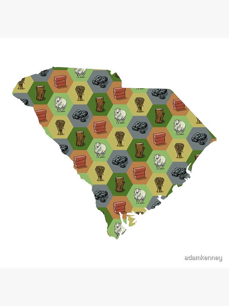 "Classic Board Game Resource Map of South Carolina" Photographic Print ...