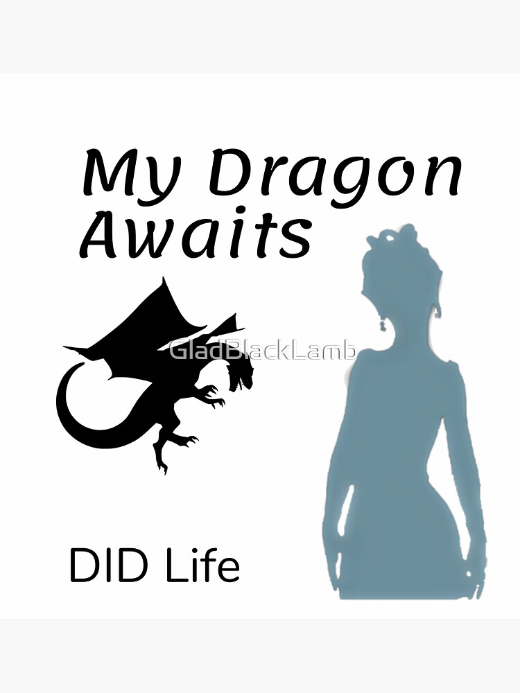 ""My Dragon Awaits" Dragon Protector Alter in Grey and Black on White ...