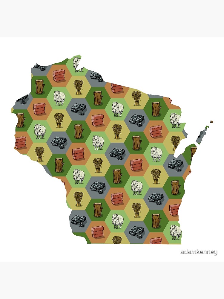 "Classic Board Game Resource Map of Wisconsin" Poster for Sale by ...
