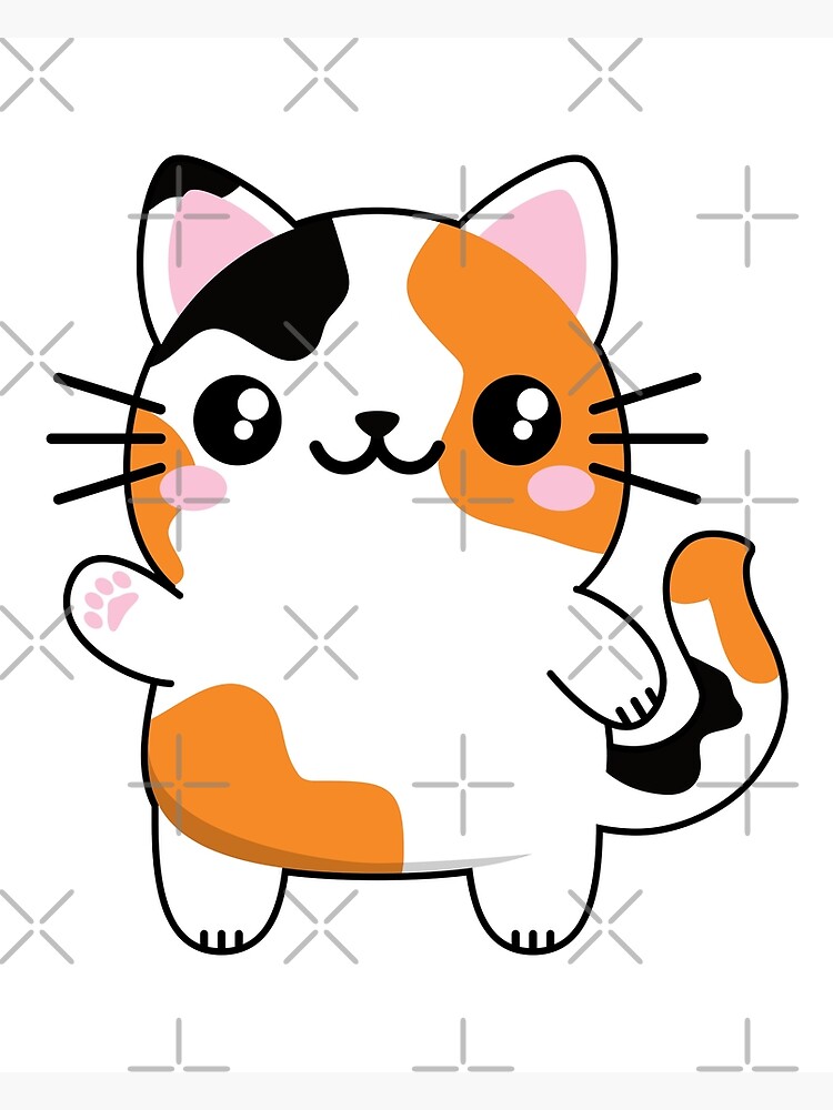 "Kawaii Calico Cat" Poster for Sale by BananaSkriblz | Redbubble