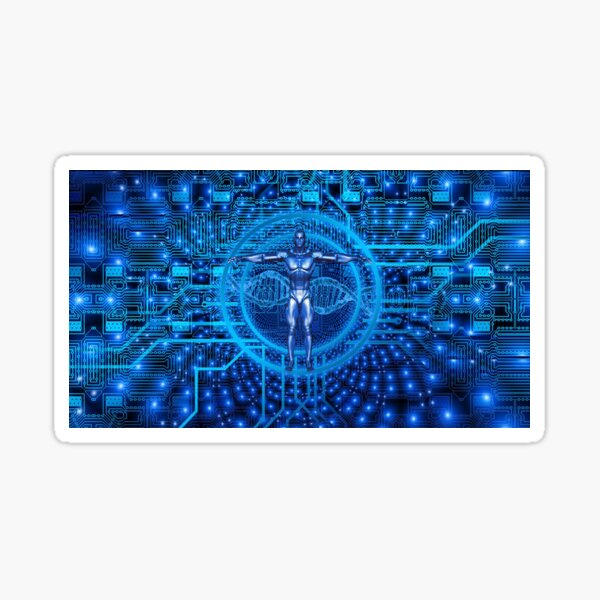"Cyborg Science Fiction Design" Sticker for Sale by kkarlstrom | Redbubble
