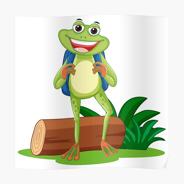 "funny frog cartoon" Poster for Sale by Freecom2022 | Redbubble
