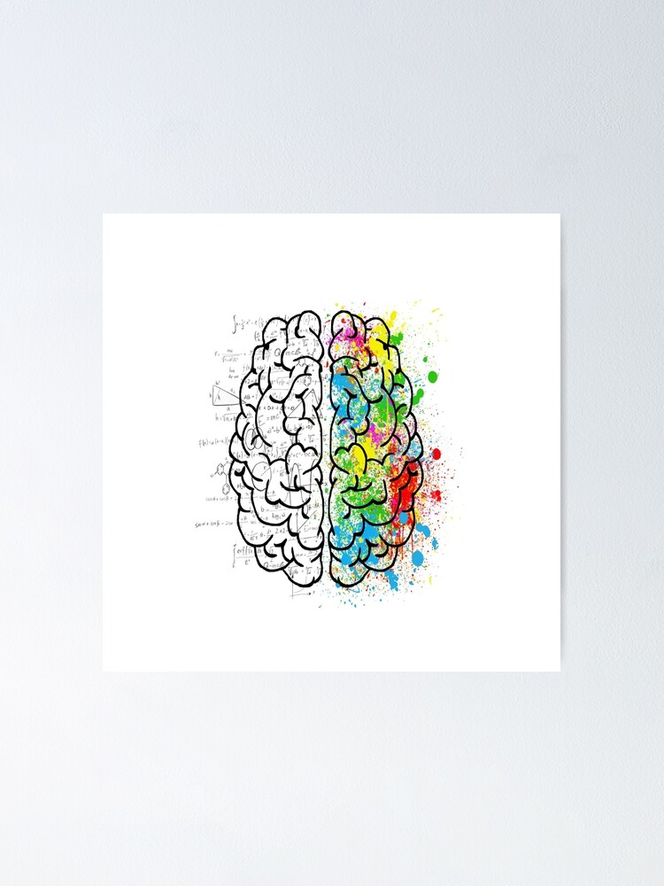 "Left & Right Brain" Poster for Sale by WinkyDoodle | Redbubble