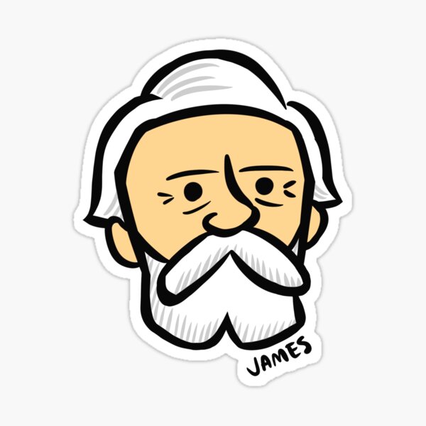 "Father of Psychology: William James Cartoon" Sticker for Sale by ...