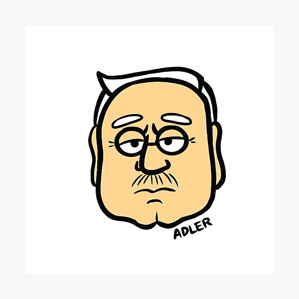 "Father of Psychology: Alfred Adler Cartoon" Photographic Print for ...