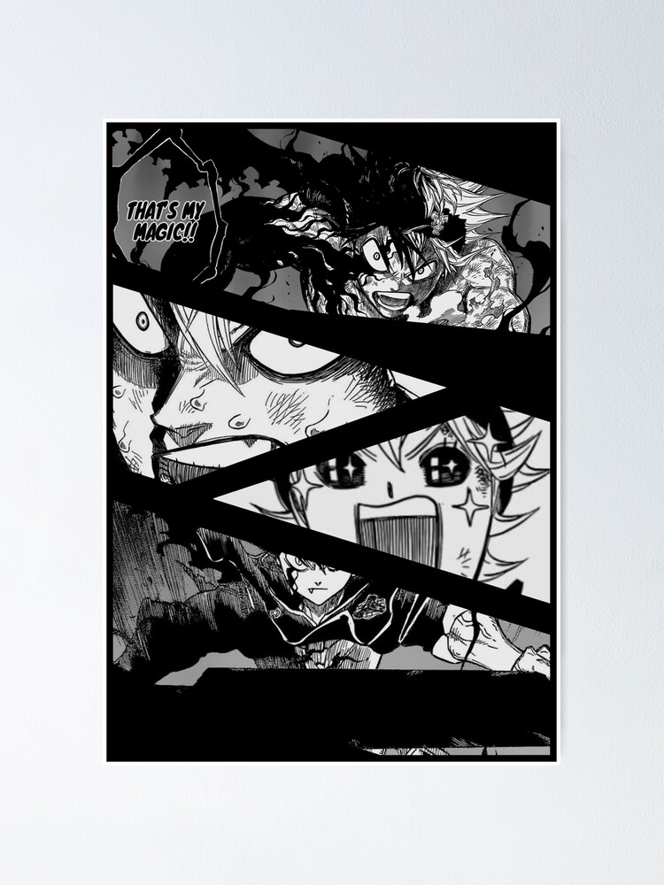 "Asta Staria Black Clover Burakku Kuroba Manga Panel Design" Poster by ...