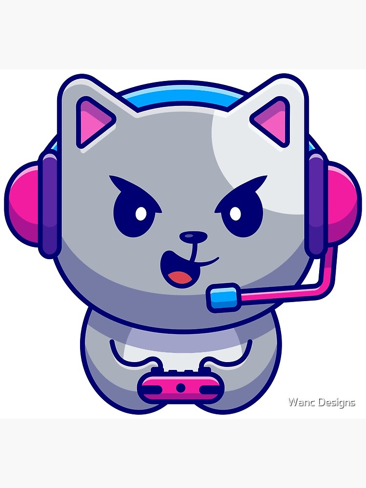 "Cute Cat - Game Controller" Poster for Sale by wanc-designs | Redbubble