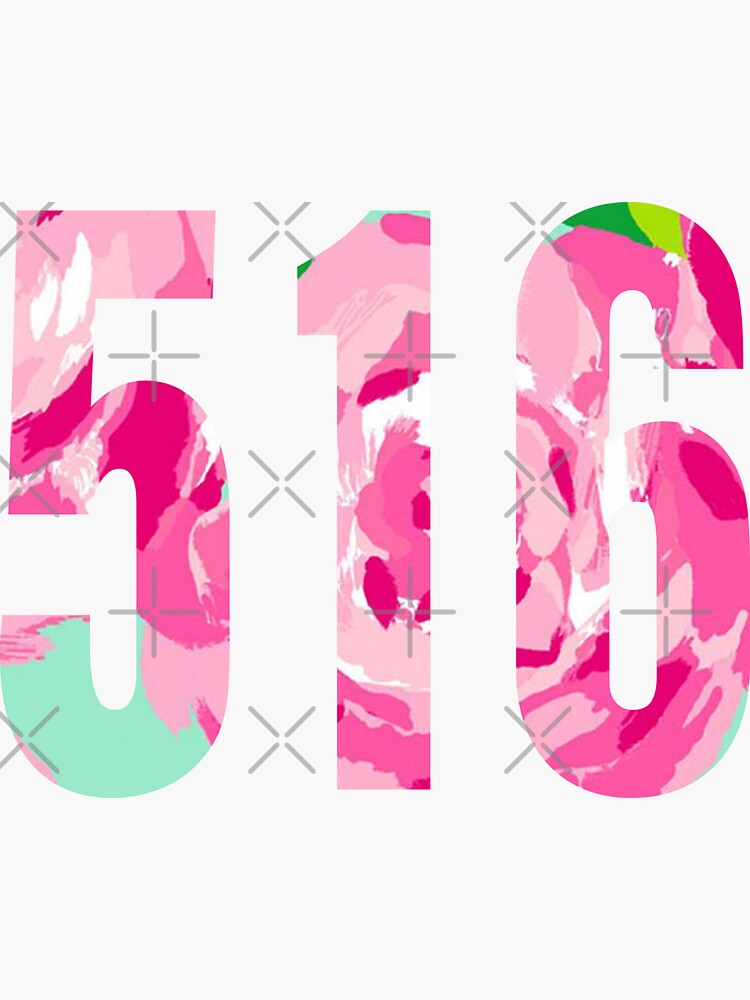"Lilly Inspired Area Code - 516" Sticker for Sale by theroyalsass ...