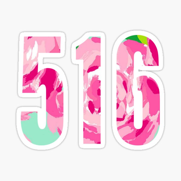 "Lilly Inspired Area Code - 516" Sticker for Sale by theroyalsass ...
