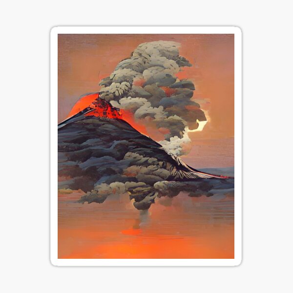 "volkano,nature,art,landscape,picture,design,plants,green" Sticker by ...