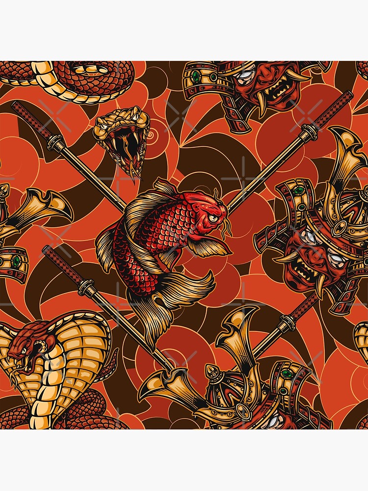 "Japanese Koi And Samurai" Poster for Sale by renju1902 | Redbubble