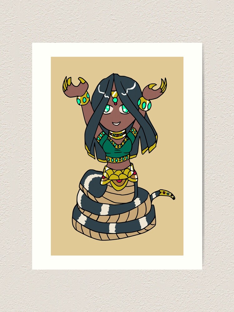 "Female Cobra Naga CHIBI MONSTER GIRLS Series I" Art Print by ...