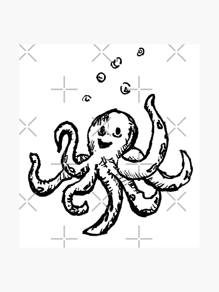 "Happy Octopus Doodle" Sticker by maryhop | Redbubble