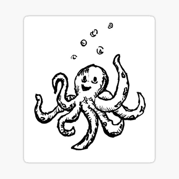 "Happy Octopus Doodle" Sticker by maryhop | Redbubble