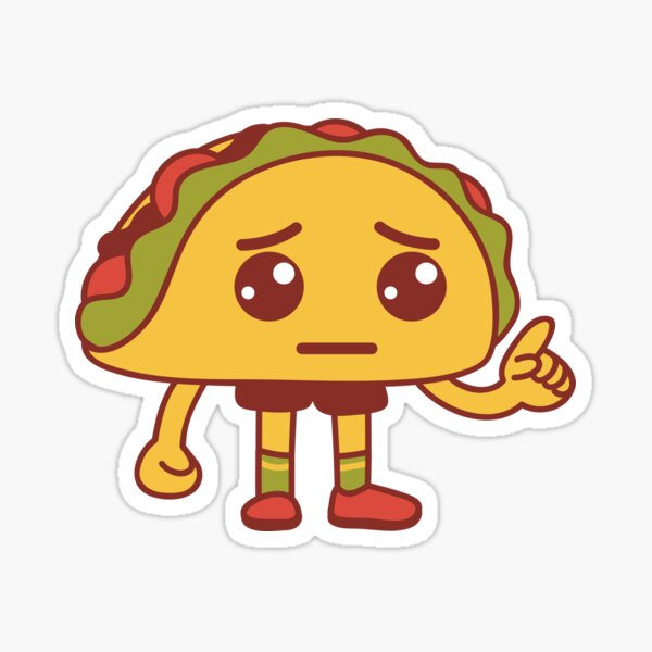 "Sad Kawaii Taco | Cute Tacos" Sticker by KeAiPrints | Redbubble