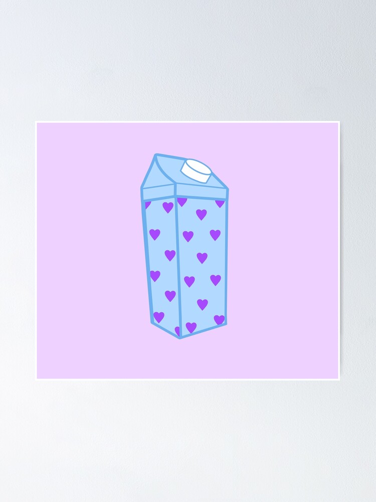"Crystal purple hearts milk carton bottle" Poster for Sale by ...