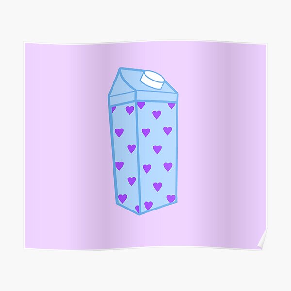 "Crystal purple hearts milk carton bottle" Poster for Sale by ...