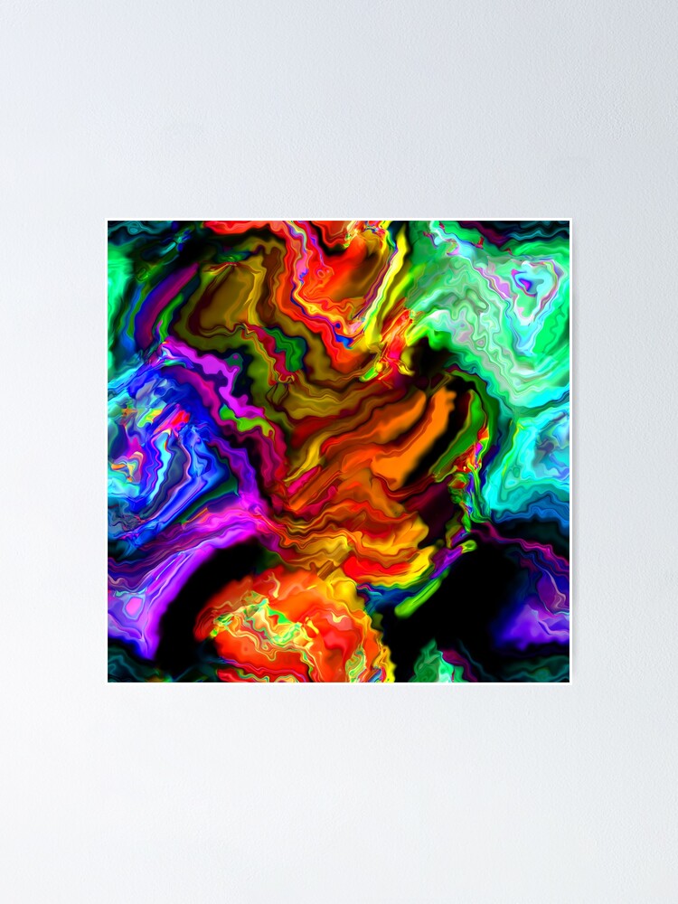 "Rainbow Wave of Colors Melting Trippy" Poster for Sale by bmhippy ...