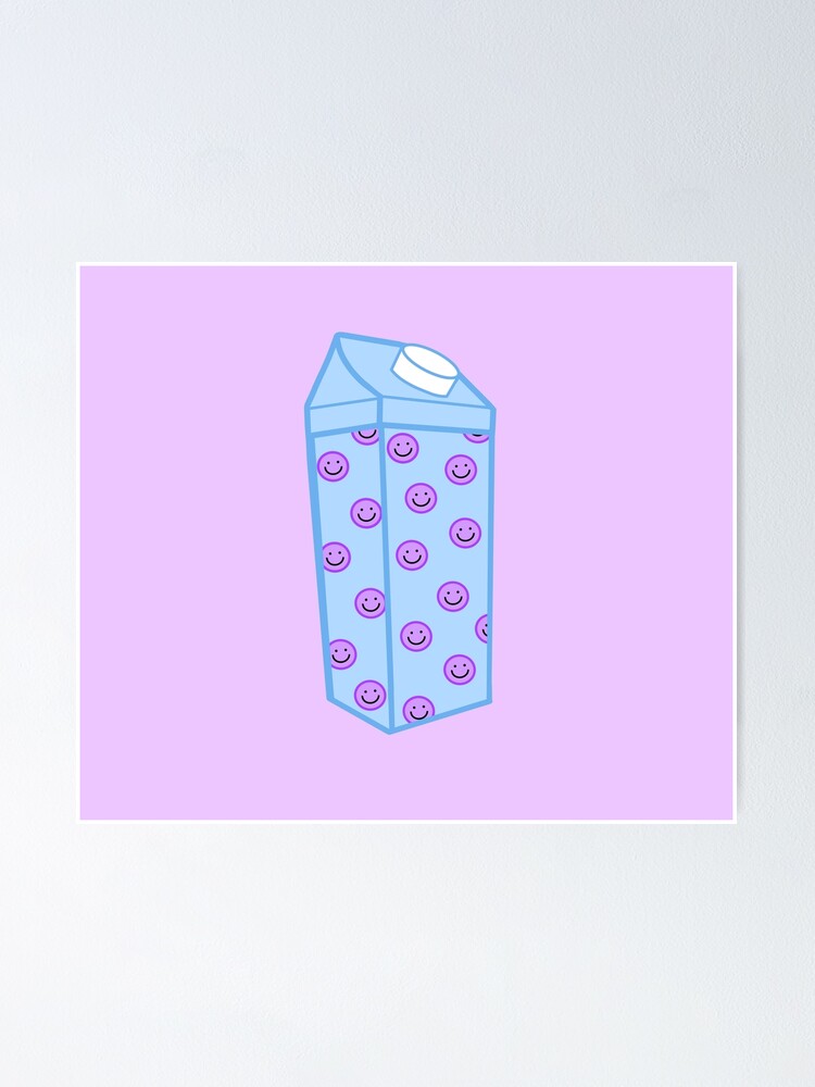 "Crystal purple smiley milk carton bottle" Poster by violettclouds ...