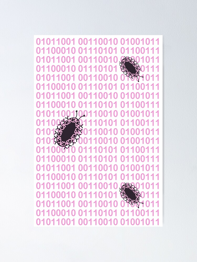 "Y2K Bug on Pink Binary Code" Poster by mixMixtli | Redbubble