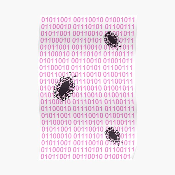 "Y2K Bug on Pink Binary Code" Poster by mixMixtli | Redbubble
