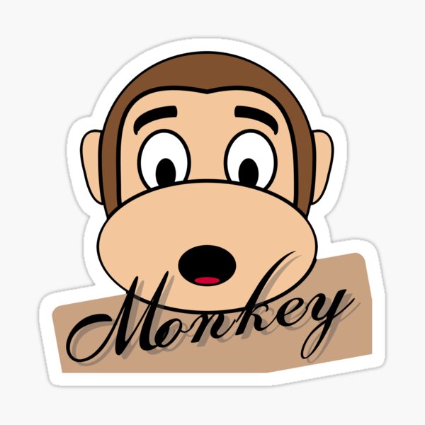 "Monkey Cartoon " Sticker by tabaart | Redbubble