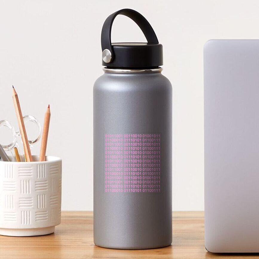 "Pink Binary Code" Sticker by mixMixtli | Redbubble
