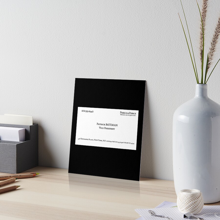 "American Psycho Patrick Bateman's Business Card" Art Board Print by ...