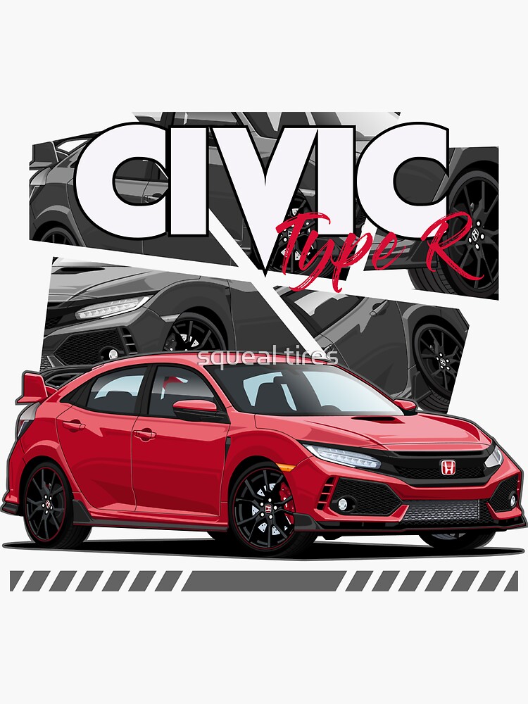 "Civic Type R FK8" Sticker for Sale by haiproject | Redbubble