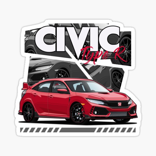 "Civic Type R FK8" Sticker for Sale by haiproject | Redbubble