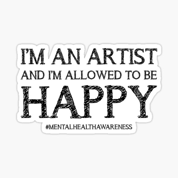 "Happy (Black Text)" Sticker by coffeeink | Redbubble