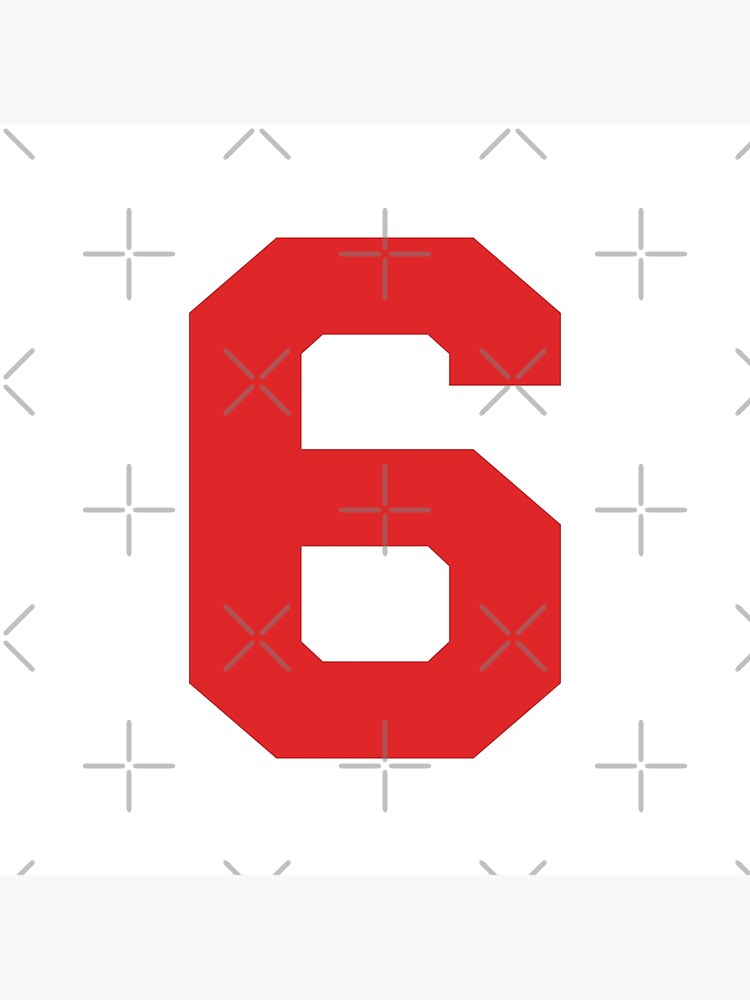 "Number 6, Red six, Sports number 6" Canvas Print for Sale by ...
