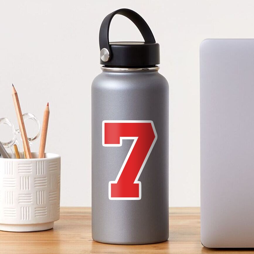 "Number 7, Red seven, Sports number 7" Sticker by TheCultStuff | Redbubble