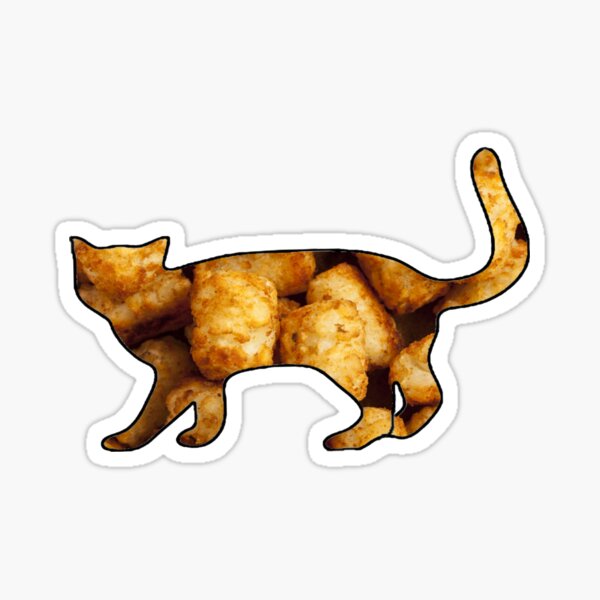 "Tater Tot Cat Sticker" Sticker for Sale by Katherine Cardone | Redbubble