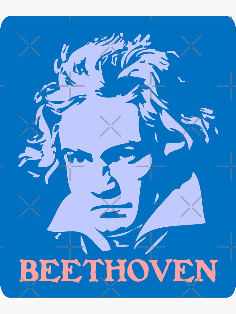 "Ludwig van Beethoven" Sticker by ExRetailZombie | Redbubble