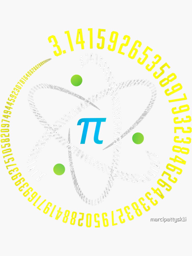 "Atom Pi Math Science STEM 3.14 Pi Day Men Women Kid" Sticker for Sale ...