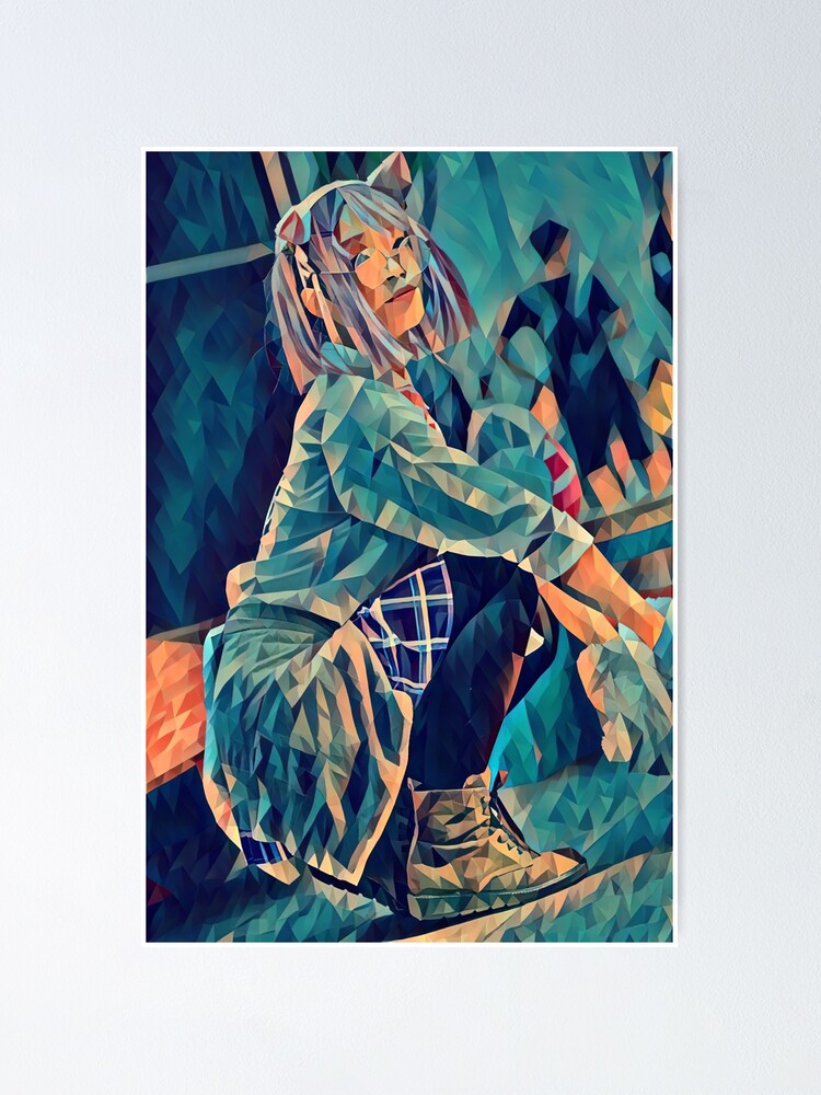 "Japanese Girl Cosplay Mosaic - Anime Nod Abstract Art" Poster for Sale ...