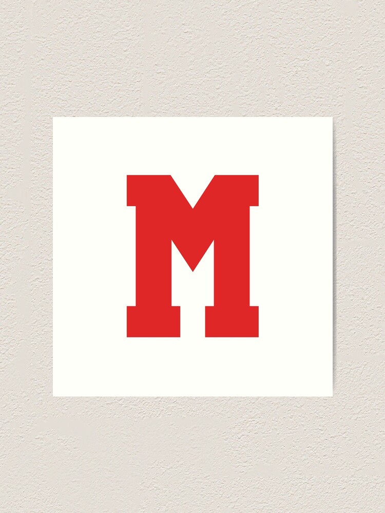 "Alphabet, Red M, Sports letter M" Art Print for Sale by TheCultStuff ...