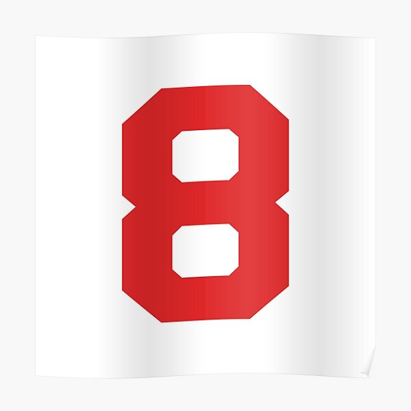 "Number 8, Red eight, Sports number 8" Poster for Sale by TheCultStuff ...