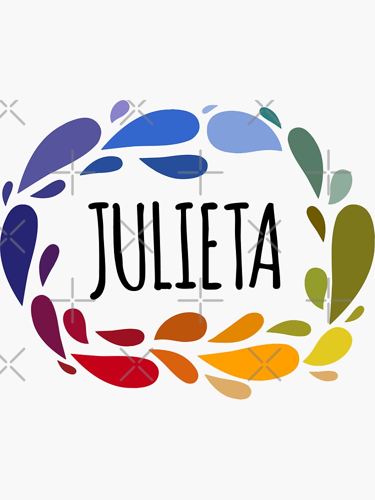"Julieta Name Cute Colorful Gift Named Julieta" Sticker for Sale by ...