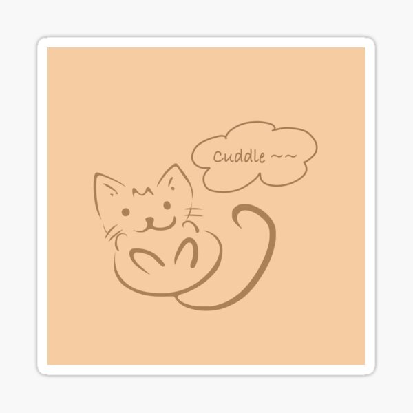 "Cute cat cuddle" Sticker by HIROIC | Redbubble
