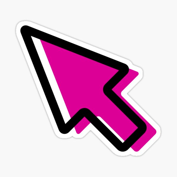 "PINK CURSOR" Sticker by DAMIANHORNET | Redbubble