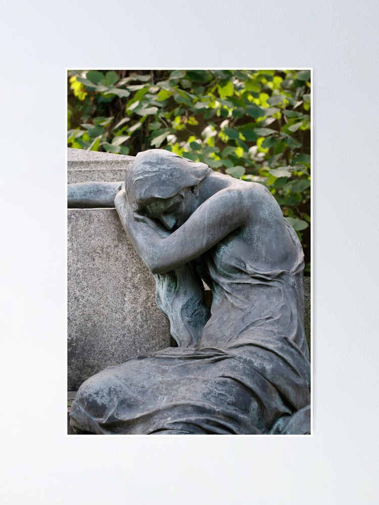 "Mourning Female Statue At Tomb Weeping" Poster by LuceVeritatis ...