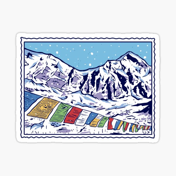 "Himalaya stamp" Sticker for Sale by iBruster | Redbubble