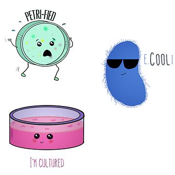 "Cute microbiology puns" Sticker for Sale by Tamm-art | Redbubble